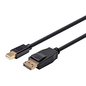 Monoprice 115888 Mini DisplayPort 1.2 to DisplayPort Cable - 1.5 Feet, 4K Capable, Supports 3D Video - Select Series Black