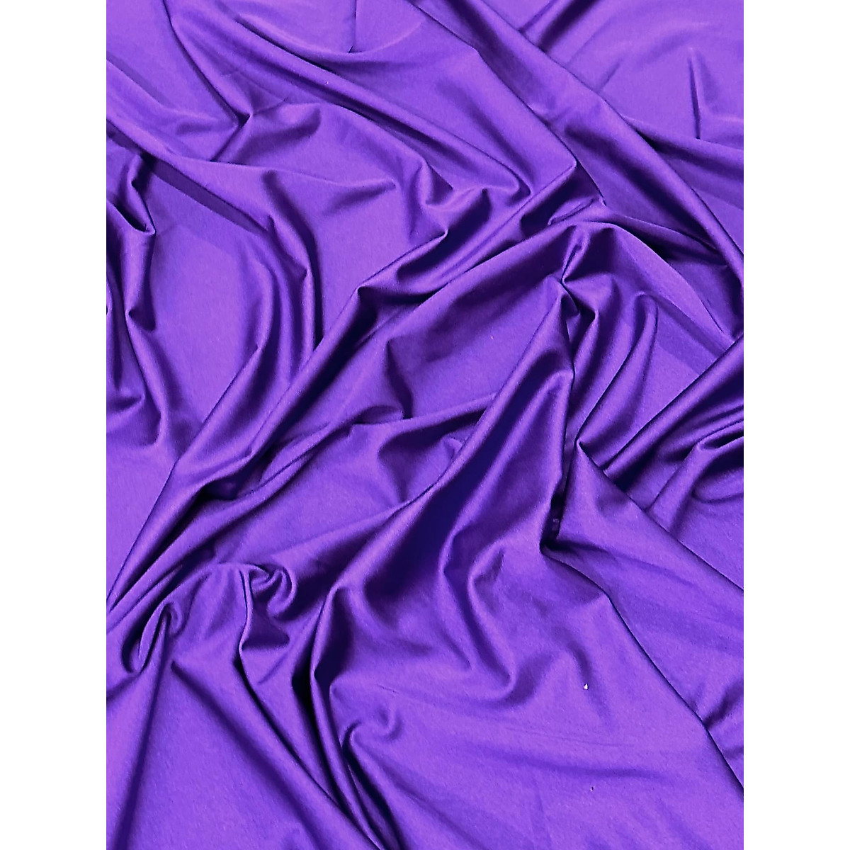 Premium Yoga Nylon Spandex Fabric - Ultra-Soft & Stretchy 4-Way Stretch Fabric by The Yard - Perfect for Activewear and Swimsuit Fabric, and More -1 Yard - 58 Inch Width (Purple)