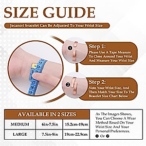 Jecanori Magnetic Copper Bracelet and Copper Ring for Women Men,Vintage Flower Wristband Brazaletes Magnetic Field Therapy Gifts