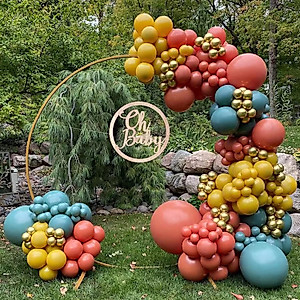 Mustard Yellow Balloons Birthday Decoration 73pcs 5/10/12/18 inch Assorted Sizes Tropical Balloons Thanksgiving Fall Party Balloons