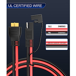 ELECTOP 10AWG SAE to XT60 Connector Extension Cable, SAE Plug XT60 Female Adapter Charger Solar Panel Cable Connector Kit for Solar Generator Portable Power Station with SAE Polarity Reverse Adapter