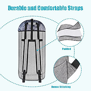 105L Large Laundry Backpack for College Students, College Laundry Bag Backpack with Adjustable Straps for Dorm Apartment and Laundromat, Sturdy Backpack Laundry Bag with Pocket for Travel and Camping