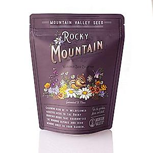 Package of 80,000 Wildflower Seeds - Rocky Mountain Wildflower Mix Seeds Collection - 18 Assorted Varieties of Non-GMO Heirloom Flower Seeds for Planting Including Larkspur, Poppy, Columbine, & Daisy