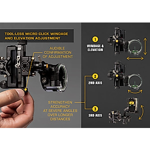 Trophy Ridge React One Pro Archery Bow Sight, Right Hand, 0.019 Pin