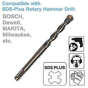 10PCS, 5/32" x 7" SDS Plus Hex Rotary Hammer Drill Bits for Concrete Screw, Rotary Drill Bit 5/32, SDS Plus Bits