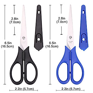 YOUGUOM 6.5in Multipurpose Scissors, Stainless Steel Sharp Shears for Office Home School Students Household General Use Craft Supplies - 2 Pack