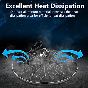 Paideste 20 Pack LED High Bay Light 100W, 10000LM Bright UFO LED High Bay Light, LED Shop Light with 4ft 110V Plug Cable, 6500K Bay Lighting IP65 Waterproof for Barn/Garage