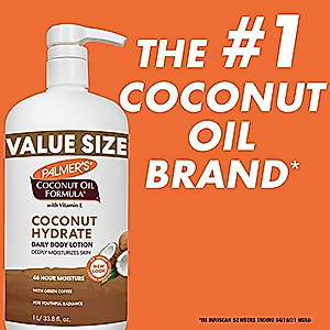 Palmer's Coconut Oil Formula Body Lotion for Dry Skin, Hand & Body Moisturizer with Green Coffee Extract & Vitamin E, Value Size Pump Bottle, 33.8 Fl Oz (Pack of 1)