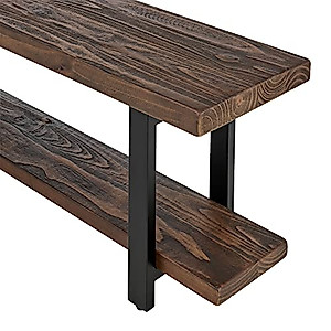 Alaterre Furniture Alaterre Sonoma Reclaimed Wood Bench with Open Shelf, Natural, Brown -