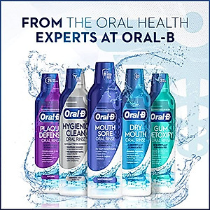 Oral-B Dry Mouth Oral Rinse Mouthwash, Moisturizing Mint, 16 Fl Oz