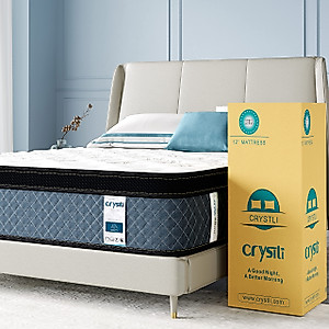 Crystli Full Mattresses 12 inch Memory Foam Mattress Full Size Hybrid Mattress Medium Firm Full Bed Mattress in a Box with CertiPUR-US Foam 100-Night Trial 10 Years Warranty