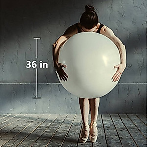 5 Big Balloons - 36 Inch Round Balloons - Extra Large & Thick Balloons Reusable Giant Latex Balloons for Wedding/Birthday Party Decorations, Photo Shoot and Festivals Christmas Decorations White