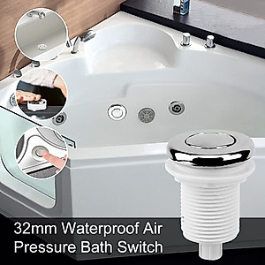 Air Pressure Bath Switch Tub Spa Massage Bath Garbage Waste Disposal Air Switch Push Button Garbage Disposal Sink Top Air Switch(White,Size:32mm)