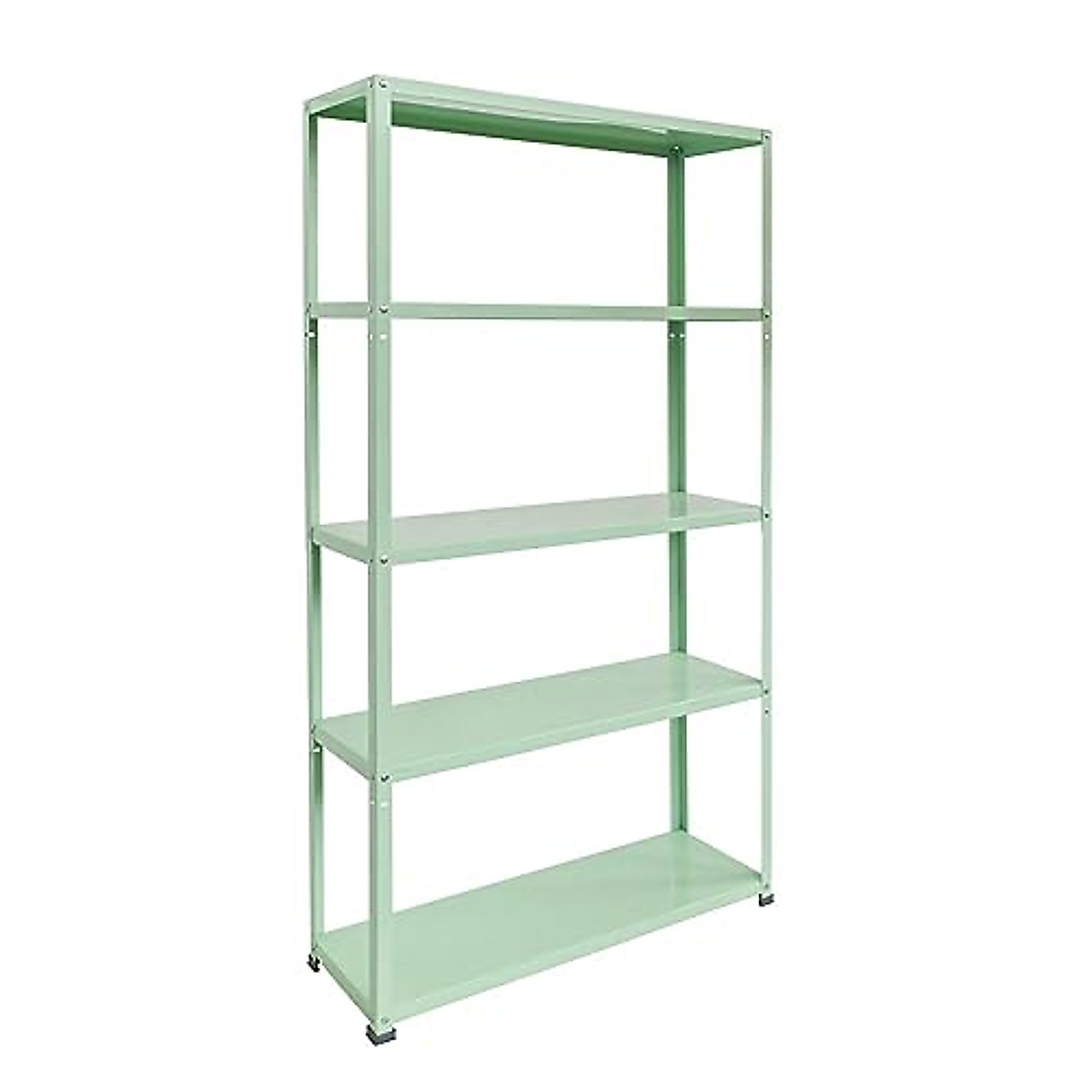 Medium 5-Tier Open Bookshelf freestanding Standing Storage Decorative Shelf Multifunctional Display Stand for Home and Office, Light Green