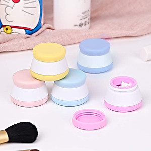 AOUTACC 5 Pack Travel Containers, TSA Approved 20ml Leakproof Silicone Cream Jars Squeezable Portable Soft Travel Bottles for Shampoo Conditioner Lotion Face Hand Body Cream Toiletries