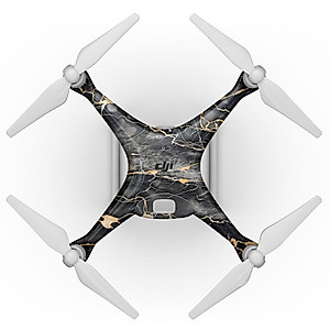 Design Skinz Design Skinz Black and Gold Marble Surface Full-Body Wrap Decal Skin-Kit Compatible with The Drone DJI Mavic Air