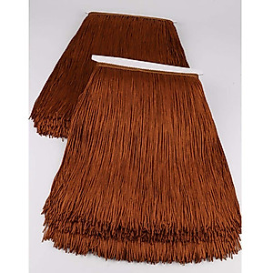 Heartwish268 Fringe Trim Lace Polyerter Fibre Tassel 12inch（″） Wide 10 Yards Long for Clothes Accessories and Latin Wedding Dress and DIY Lamp Shade Decoration Black Brown Coffee