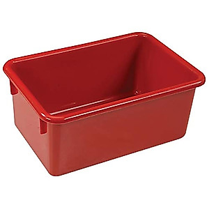Kaplan Early Learning Vibrant Colored Storage Bin - Set of 5 - 5.25" x 12.25" x 8" - Red