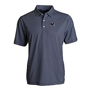 Cutter & Buck Men's Navy/White Chicago Bears Helmet Big & Tall Pike Eco Symmetry Print Stretch Recycled Polo