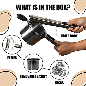 Keuken Potato Ricer 15 oz - Potato Ricer Stainless Steel & Ricer for Mashed Potatoes Kitchen Tool - Potato Masher Stainless Steel - Masher Kitchen Tool
