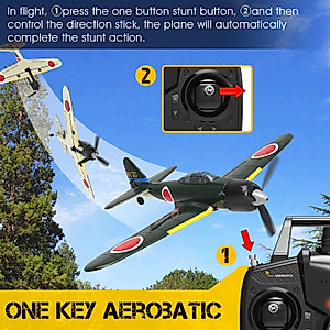 Romote Control Airplane Zero Fighter, 4 Channel RTF RC Plane with 6-Axis Gyro, WW2 Warbird Aircraft Toy Gift for Adults & Kid