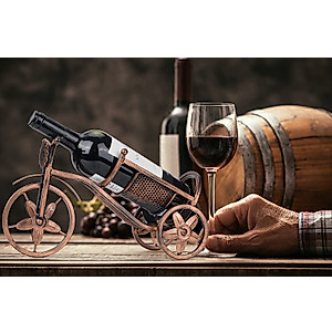 TRSPCWR Tabletop Wine Rack, Wine Bottle Holder Single Bottle Bike Shaped, Freestanding Countertop Wine Rack and Wine Bottle Storage, Wine Gifts Home Bar Decor Crafts