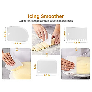 Kootek Aluminium Cake Decorating Turntable, 12 Inch Rotating Cake Stand, 22pcs Baking Supplies Tools with Icing Spatula, Cake Leveler, 3 Icing Smoother, 12 Icing Piping Tips, 2 Pastry Bag