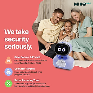 Miko Mini - Interactive Robot for Kids - For STEAM Learning - With Conversational AI - Tech Gift for Kids - Coding, Dancing Robot with Learning Games - For Boys & Girls Ages 4-10 - Purple