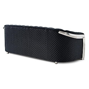 Glory Sapphire Black Velvet Sofa with LED Accent Lighting