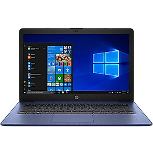 HP Stream 14-ds0036nr 14-inch HD Touchscreen Laptop, AMD A4-9120e Dual-Core, 4GB DDR4 RAM, 64GB eMMC, AMD Radeon R3 Graphics, Windows 10 Home, WiFi Bluetooth Royal Blue (Renewed)