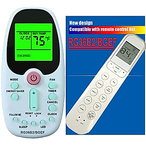 HA-15953 Replacement for Comfortstar Air Conditioner Remote Control RG36B2/BGEF (Display in Fahrenheit)