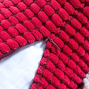 TEAGAN Cozy Throw Pillow Covers, 2PCS Soft Corduroy Corn Solid Pillow Cases, Decorative Cushion Covers for Home Bedroom, Living Room, Home Garden Couch Bed Sofa Chair, Deep Red, 16X16 in