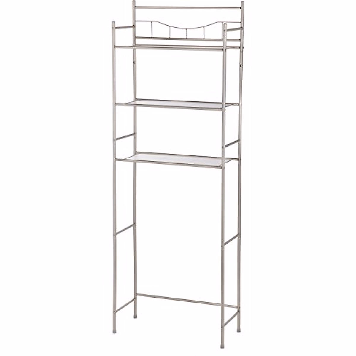 3-Shelf Over Toilet Bathroom Storage Organizer, Cabinet, Towel Rack, Bathroom Space Saver with 3 Shelves, Satin Nickel Finish