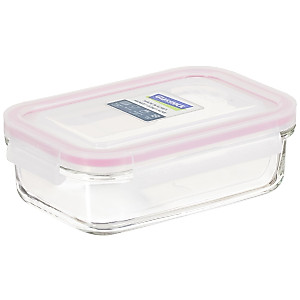 Glasslock RP519 Rectangle Oven Safe Food Glass Container, 400-ML (13-Ounce or 1½-Cups)