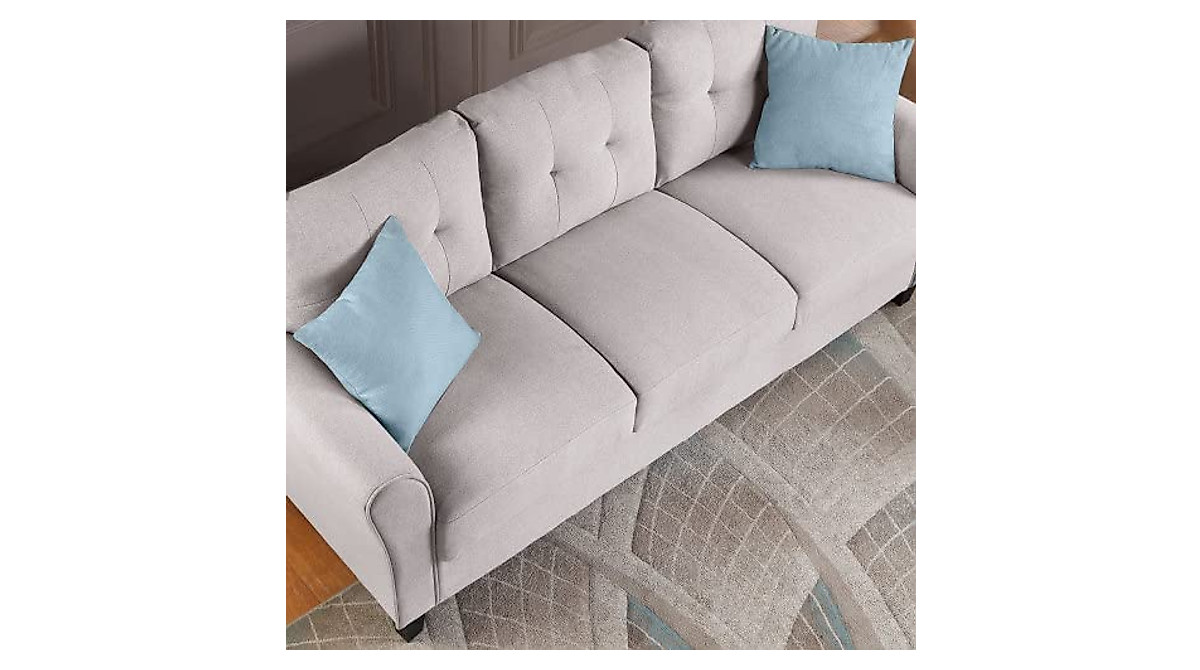 Modern 3-Seater Linen Sofa - Stylish & Comfy