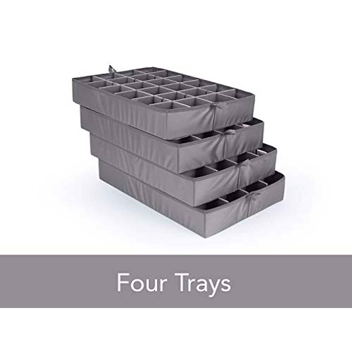 Covermates Keepsakes - Adjustable Zip-Top Storage Box - Configurable FlexGrid Compartments - Heavy Duty Polyester- Reinforced Handles - Stackable Design - Indoor Storage-Scarlett Red