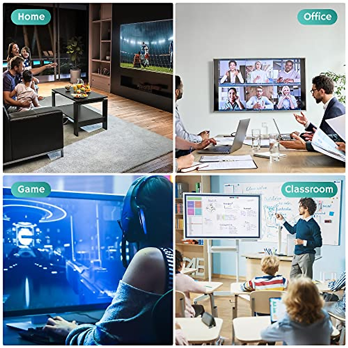 4K DisplayPort to HDMI Cable 4 Feet (2 Pack), Gold-Plated Male to Male Adapter, DP to HDMI Cord Converter for PC to HDTV, Monitor, Projector with 2 HDMI Adapter and 25 Cable Ties