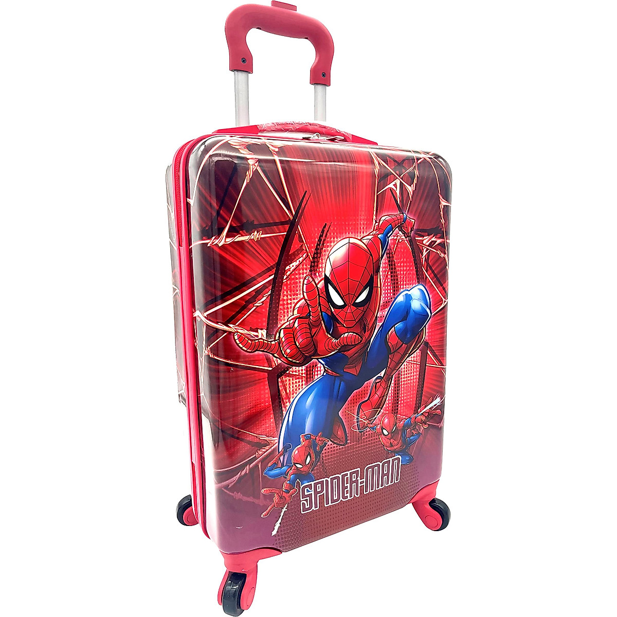 Fast Forward Kids Licensed Hard-Side 20” Spinner Luggage Lightweight Carry-On Suitcase (Spiderman - 2)