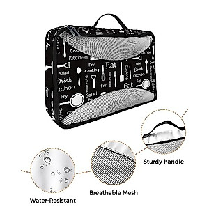 Packing Cubes Set of 4 Minimalist Utensils Travel Bags Organizer for Luggage Pots Pans Spoon Travel Essentials Accessories Cubes for Carry on Suitcases