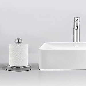 BAOREYTEK Paper Towel Holder Stand, Stainless Steel Paper Roll Holder Countertop, Free Standing Kitchen Paper Holder with Weighted Base for Kitchen