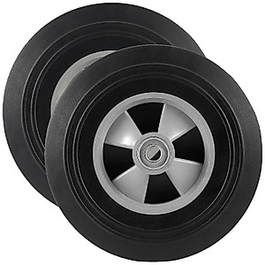 HAKZEON 2 PCS 10 Inch Solid Rubber Hand Truck Wheels,Utility Rubber Replacement Tires with 5/8 Inch Axle Hole, Heavy Duty Airless for Hand Truck, Wagons, Cart, 330lbs Loading Capacity