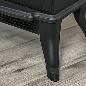 HOMCOM 17" Freestanding Electric Fireplace Stove, Fire Place Heater with Realistic Logs and Flame Effect, Adjustable Temperature, and Overheat Protection, 750W/1500W, Black