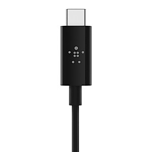 Belkin Rockstar Usb-C to Aux Cable (Usb-C to 3.5mm Audio Cable, Usb-C to Audio Cable) for Note10, Pixel3, iPad Pro and More (3ft, Black), F7U079bt03-BLK