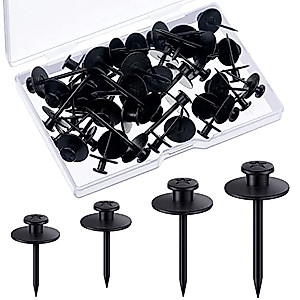 40 Pcs Double Headed Picture Hangers Nails Black Thumb Tacks Small Head Hanging Nails Push Pins Decorative Wall Hooks for Hanging Home Office Hanging Picture Photo Decorations