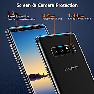 Rayboen Case for Samsung Galaxy Note 8, Crystal Clear Designed Shockproof Non-Slip Cell Phone Case, Hard Plastic Back & Soft TPU Frame Thin Protective Cover for Samsung Galaxy Note 8, 6.3 inch