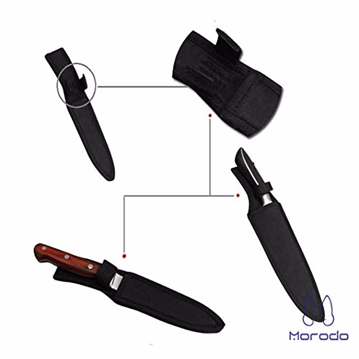 8" Santoku Knife Scabbard Sheath Sande knife Sheath (Black Nylon)