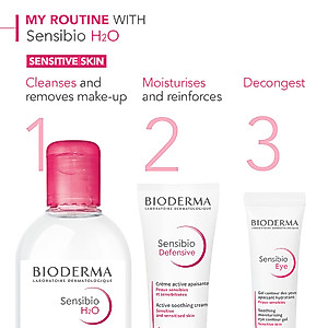 Bioderma - Sensibio H2O - Micellar Water - Cleansing and Make-Up Removing - Refreshing feeling - for Sensitive Skin, 3.4 Fl Oz (Pack of 1)