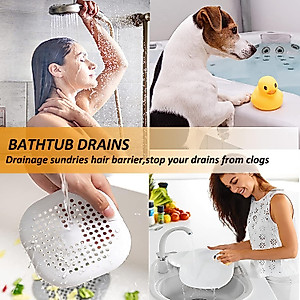 2Pack Drain Hair Catcher, Hair Catcher Shower Drain, Sink Drain Strainer, Shower Drain Cover Hair Catcher Stopper, Shower Drain Protector Sink Strainer with Suction Cups for Bathroom/Kitchen/Bathtub