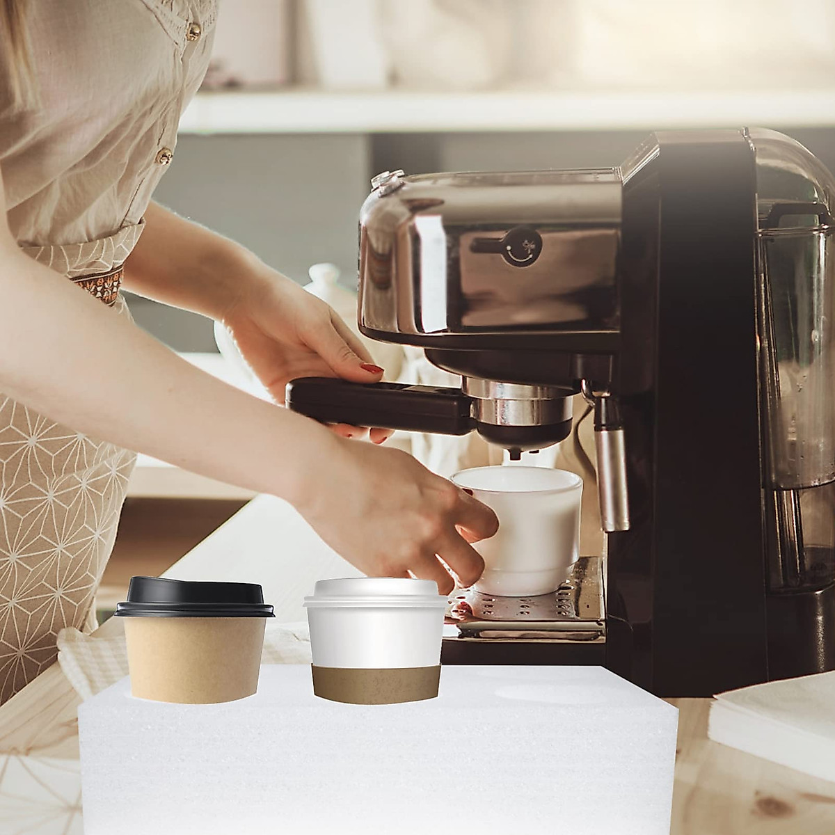 GANAZONO 2Pcs Milk Tea Cup Holder Cup Tray Floating Tray for Pool Takeout Beverage Carrier Foam Drink Carrier Holder Trays Insulated Drink Carrier White Dashboard Pearl Cotton Portable