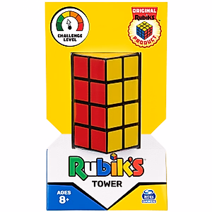 Rubik's Tower, 2x2x4 Complex Color-Matching Puzzle Travel Problem-Solving Cube Challenging Brain Teaser Fidget Toy, for Adults & Kids Ages 8 and up